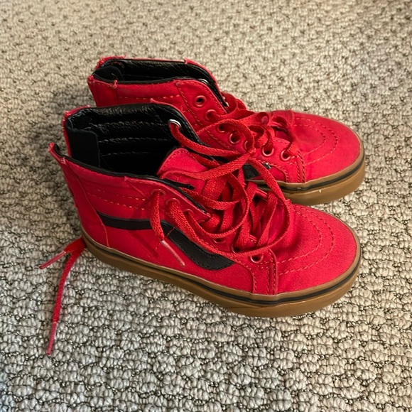 Vans | Shoes | Vans Classic High Kids Like New Cherry Red | Poshmark